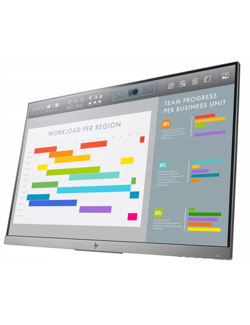 BEZRAMKOWY MONITOR 24” HP EliteDisplay E243 LED IPS VGA HDMI DP USB FHD ...